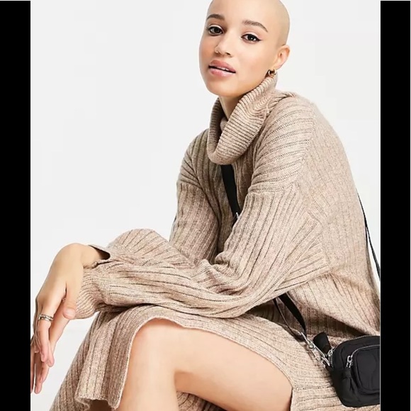 ASOS | Dresses | Asos Ribbed Midi Dress With Cowl Neck | Poshmark